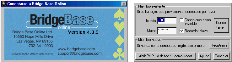 BBO Help - Login Screen
